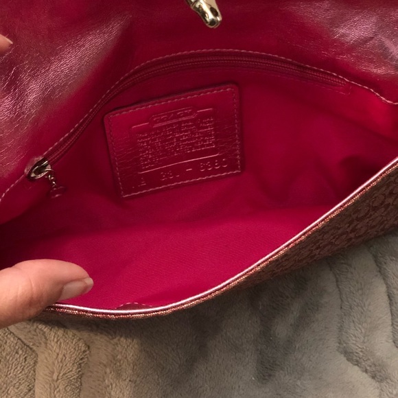 Coach | Bags | Authentic Limited Coach Pink Sparkle Clutch Bag | Poshmark